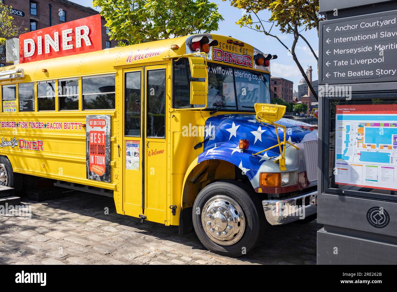 American school bus diner truck hi-res stock photography and images - Alamy
