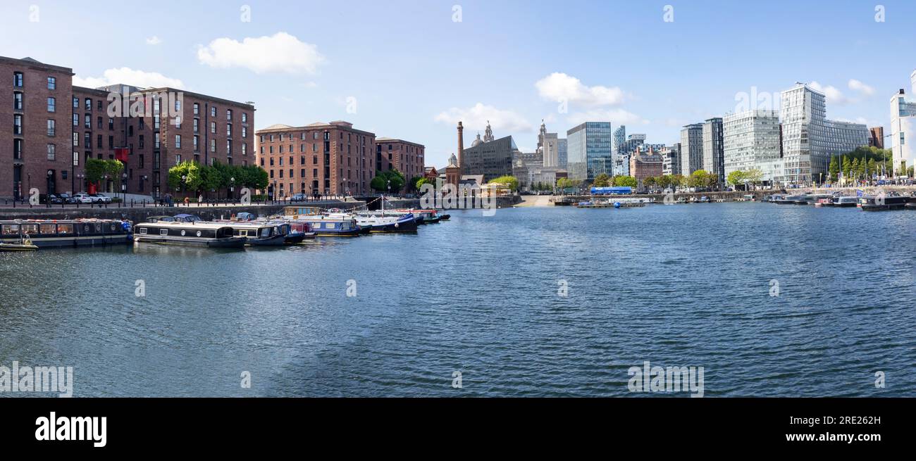 Liverpool, united kingdom May, 16, 2023 Scene of Salthouse Dock with ...