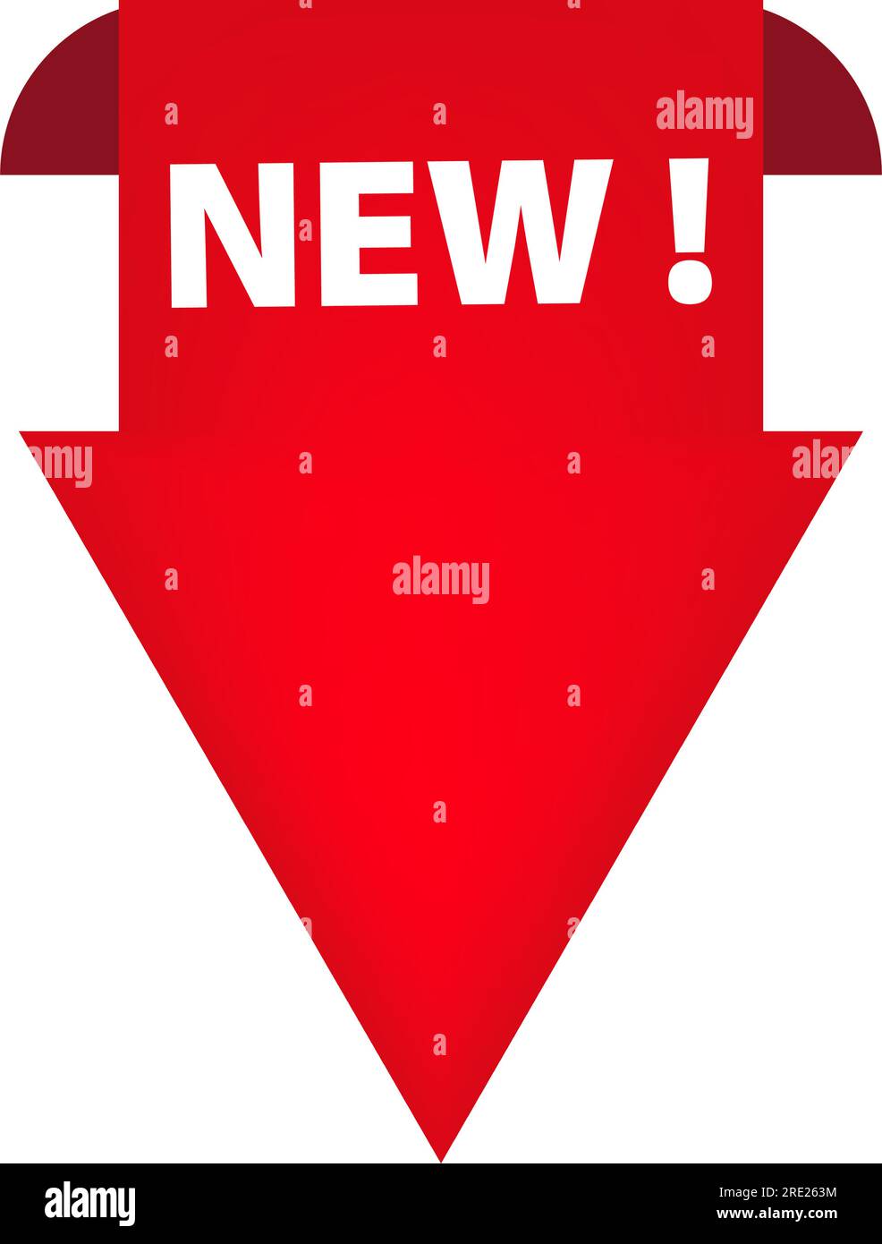 Red arrow with New tag on white background Stock Vector Image & Art - Alamy