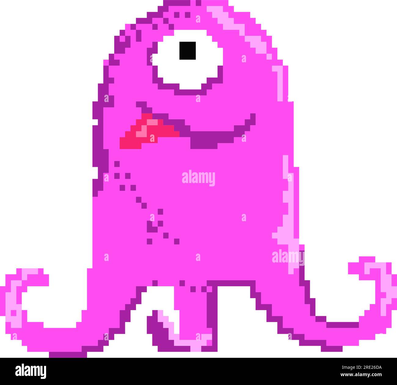 Crazy funny pixel alien Stock Vector Image & Art - Alamy