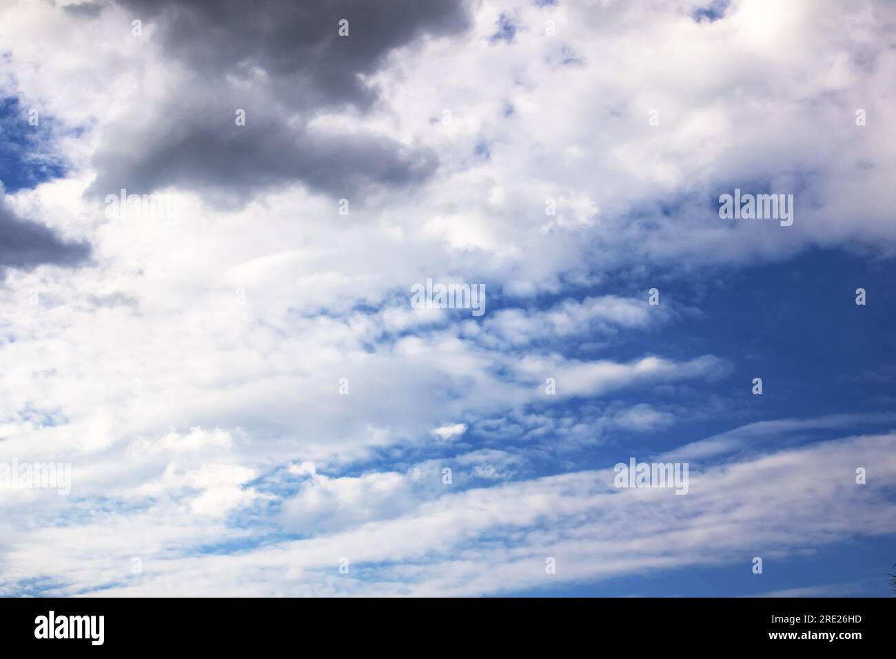 White clouds in bright blue sky close up Stock Photo - Alamy