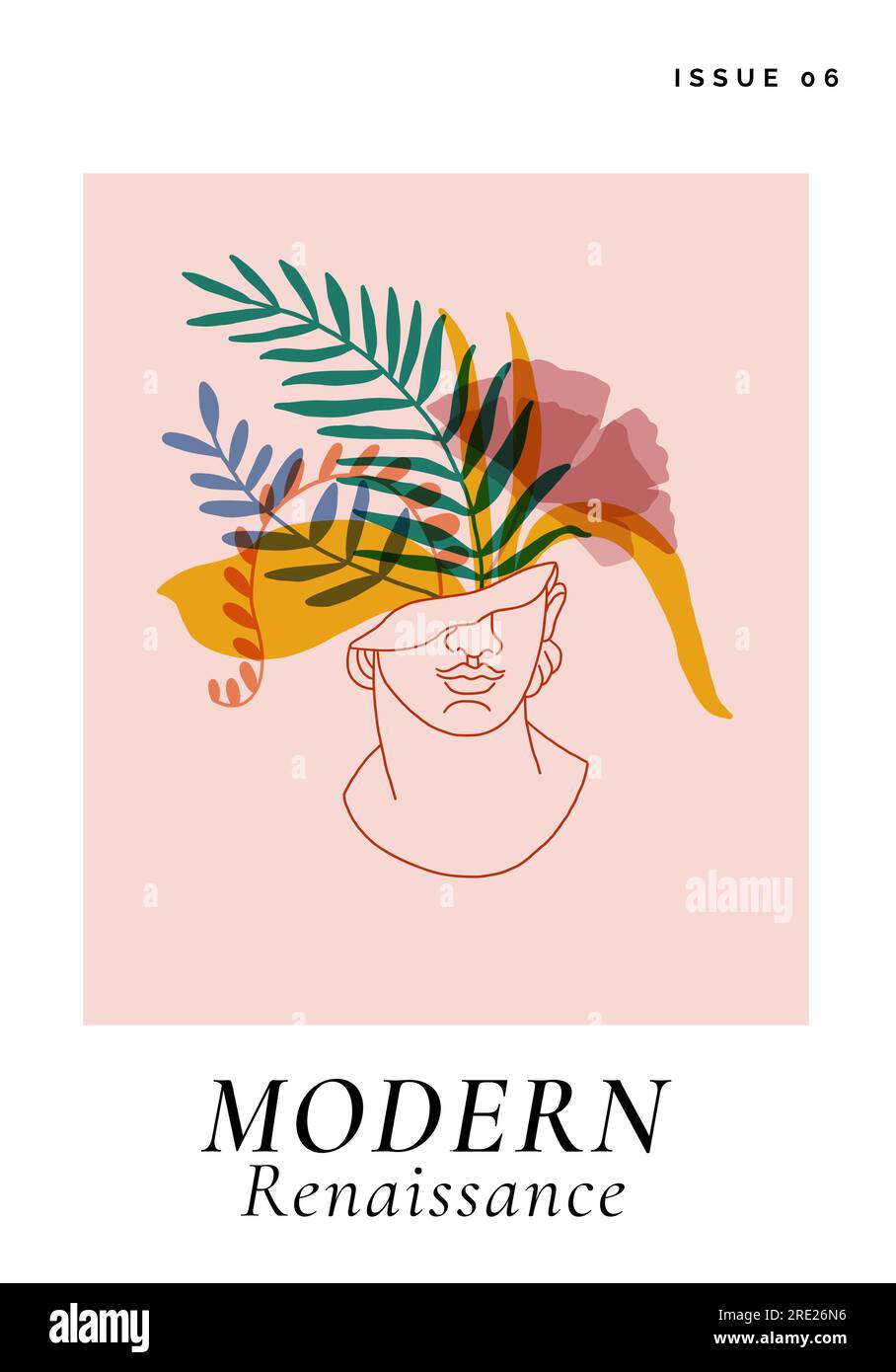 Creative modern classical Sculpture with leaves. David bust. TShirt ...