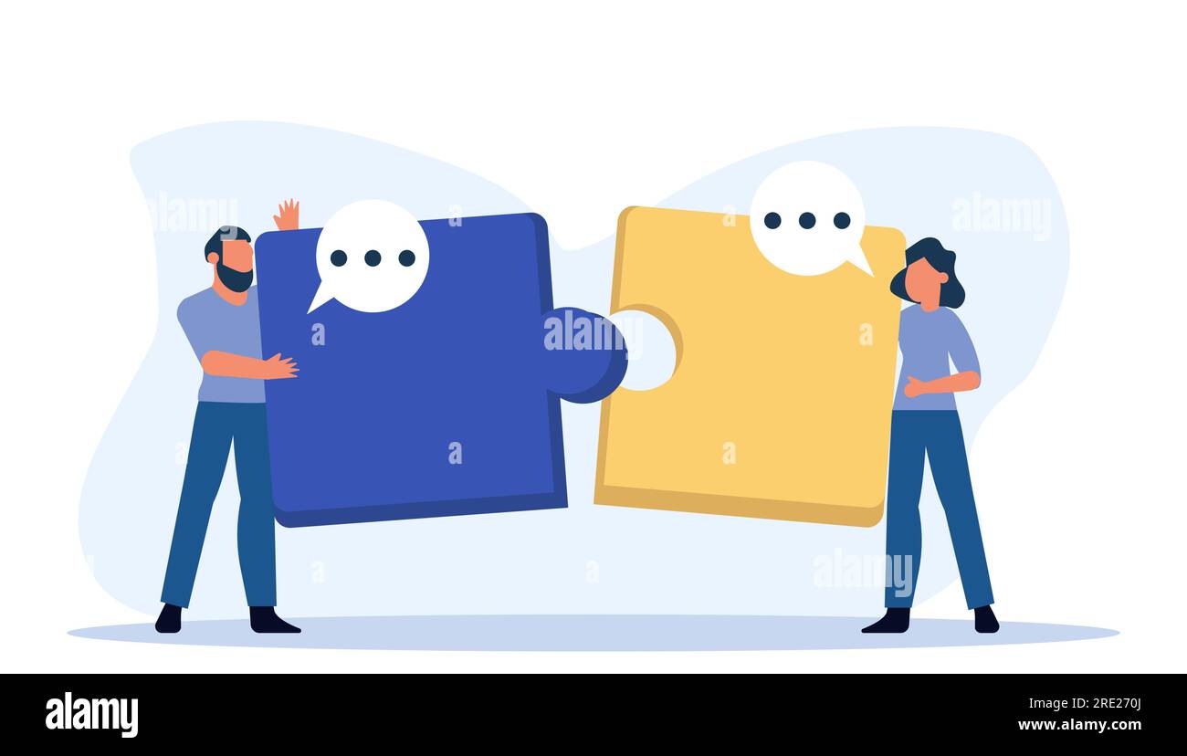 Strategy puzzle person success teamwork vector business illustration ...