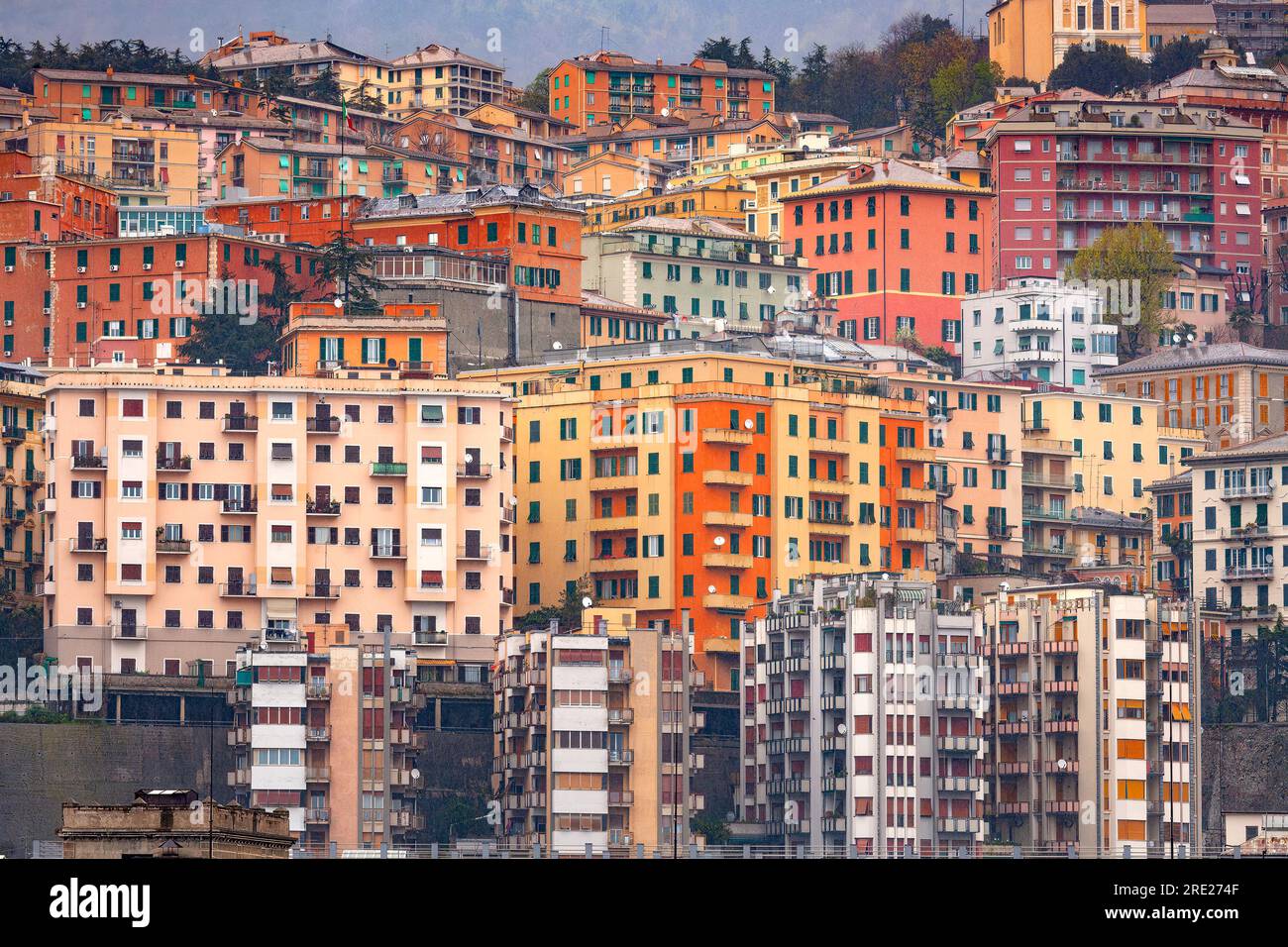 Skyline genoa waterfront italy hi-res stock photography and images - Alamy