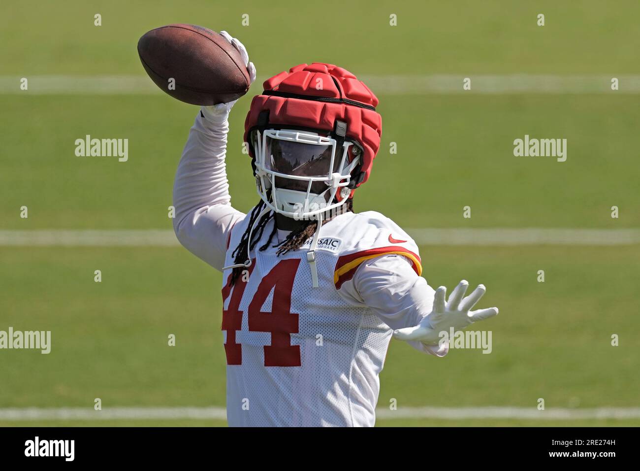 Kansas City Chiefs linebacker Cam Jones participates in a drill during ...