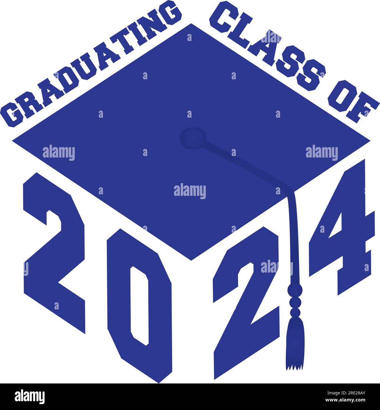 Graduating Class of 2024 Graduation Cap Graphic Stock Vector Image ...