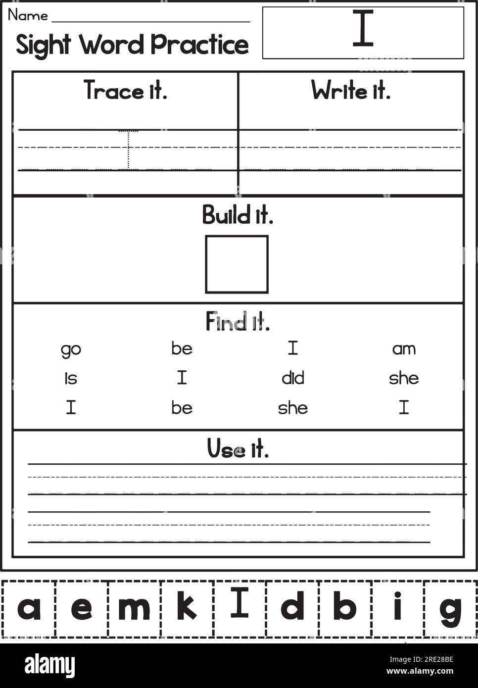Sight Word Practice Trace it. Write it. Build it. Find it. Use it Stock ...
