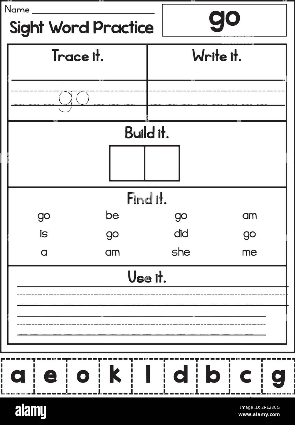 Trace letters english alphabet Black and White Stock Photos & Images ...