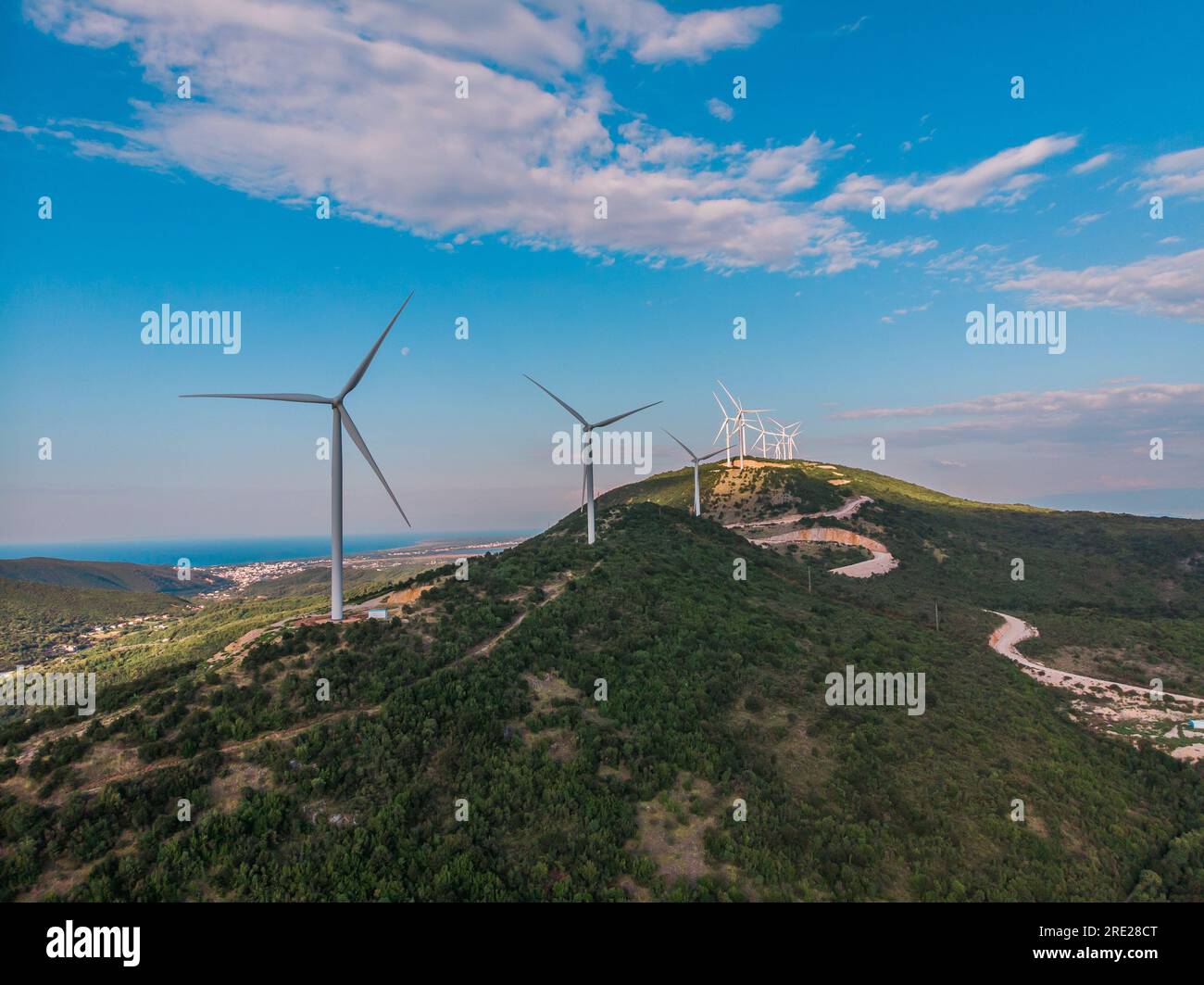 Wind power stations. Renewable energy and clean energy. Wind power is ...