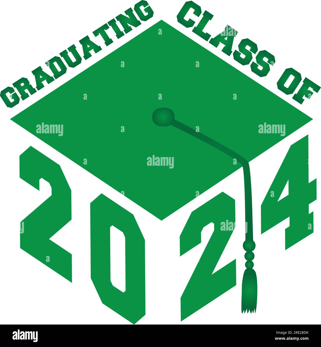 Graduating Class of 2024 Graduation Cap Graphic Stock Vector Image ...