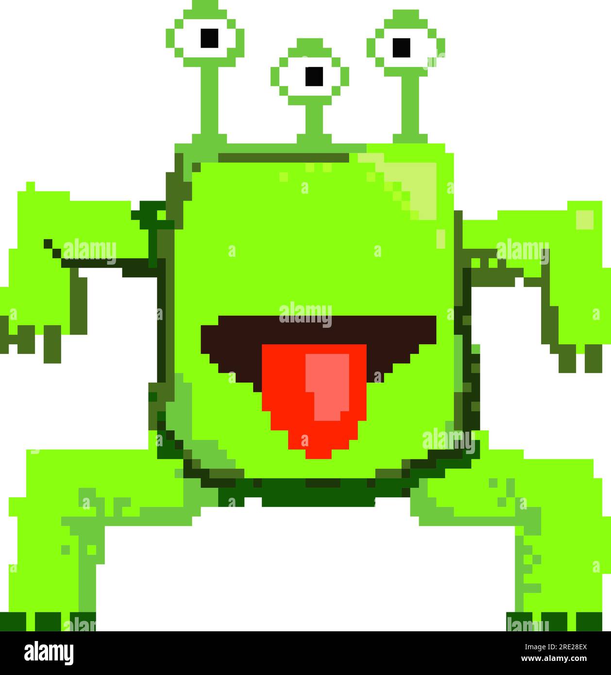 Pixel monster showing tongue Stock Vector Image & Art - Alamy