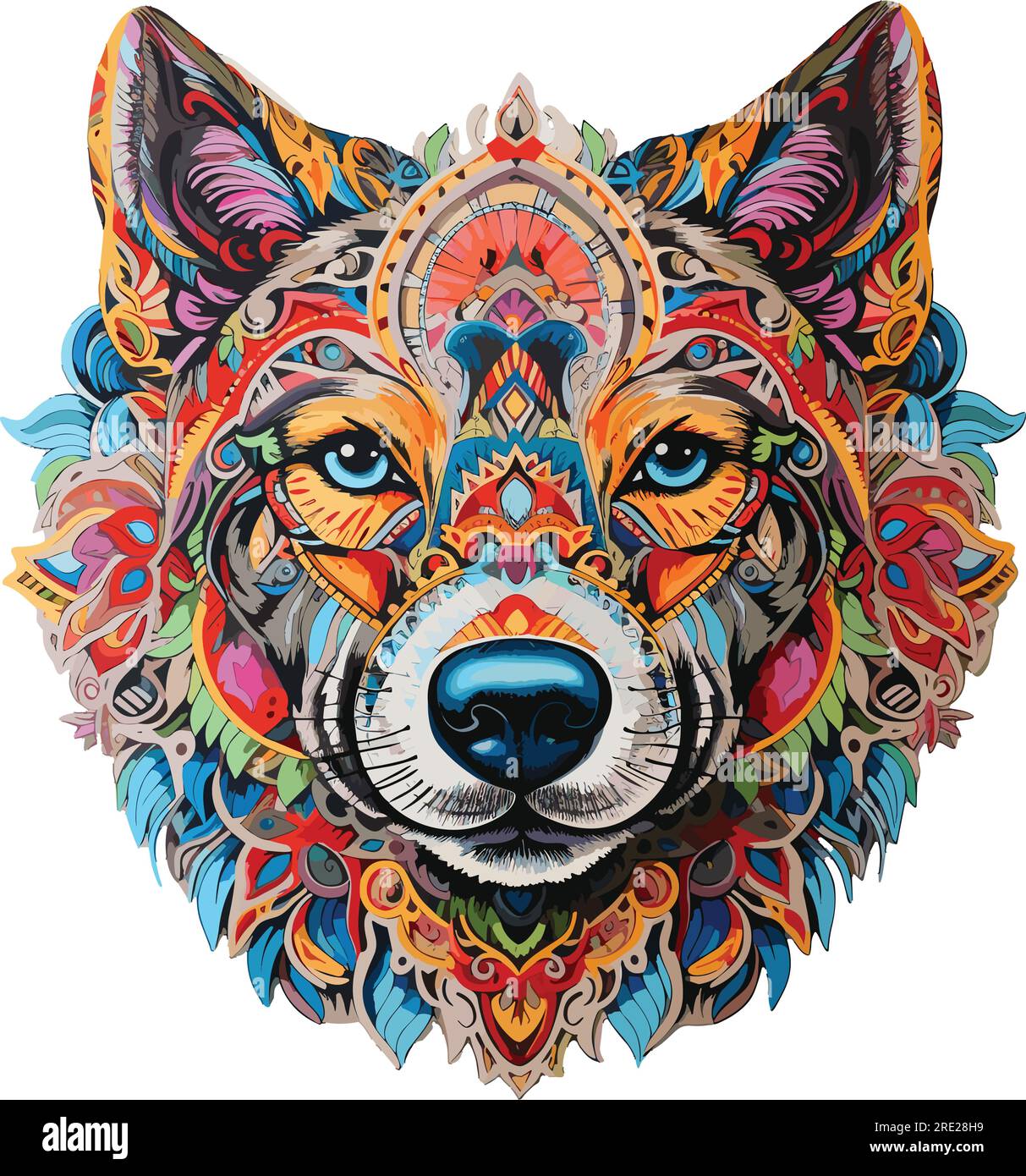 Wolf face picture Stock Vector Images - Alamy