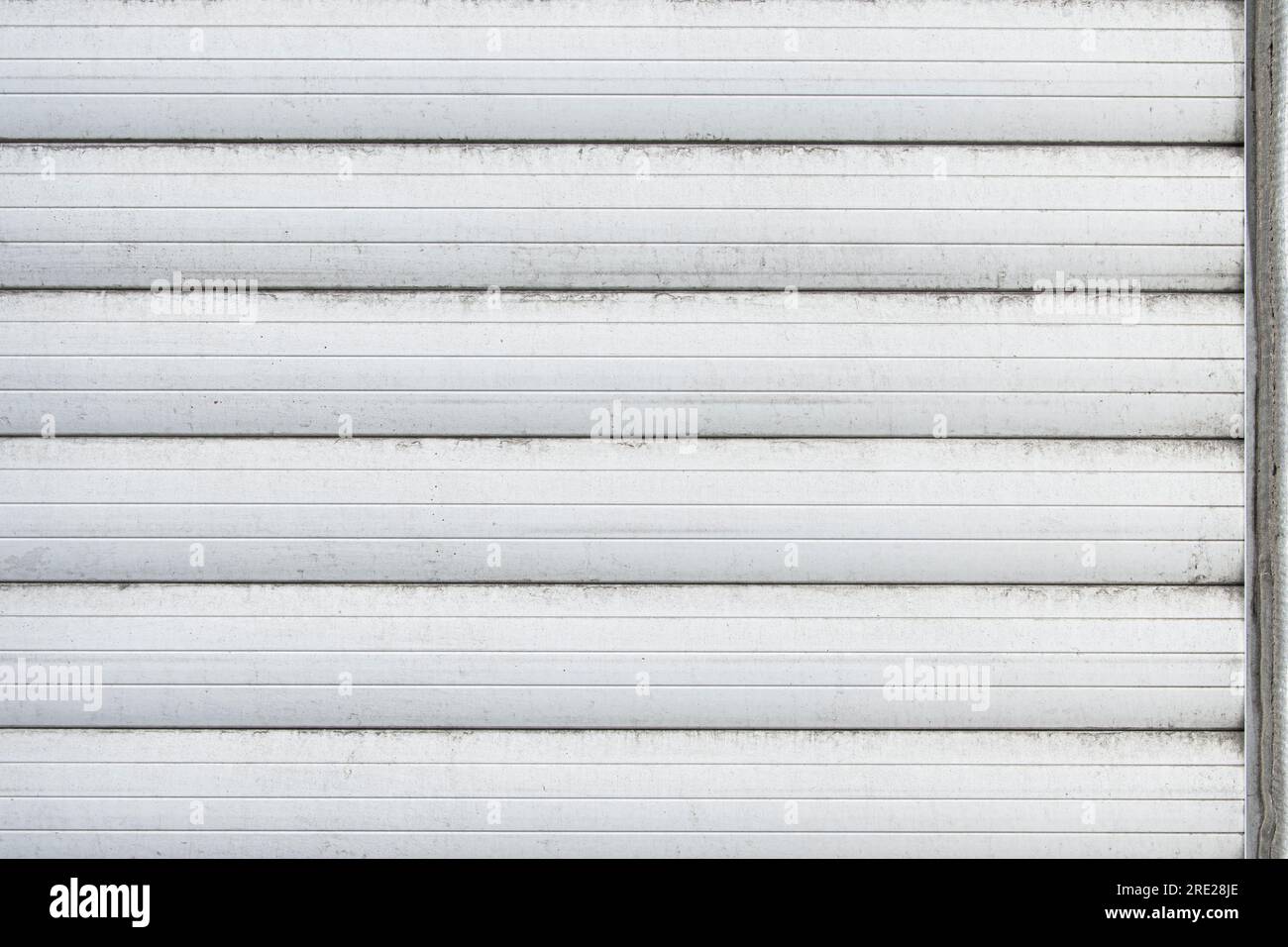 Closed plastic blinds for windows, close-up. external side. White color ...