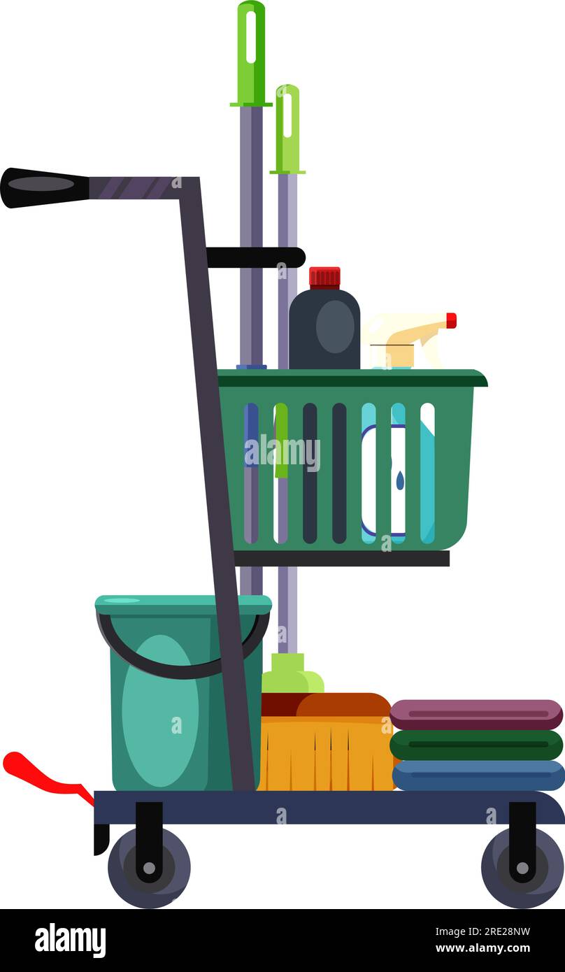 Mop bucket trolley Stock Vector Images - Alamy