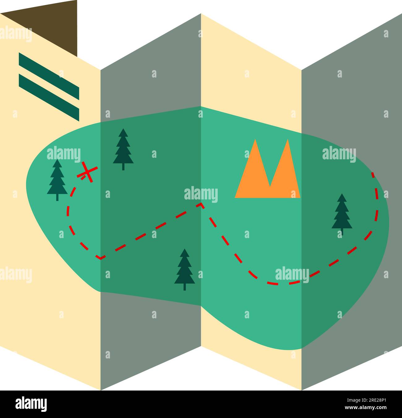 Paper Map Route Itinerary Trail Stock Vector Image And Art Alamy