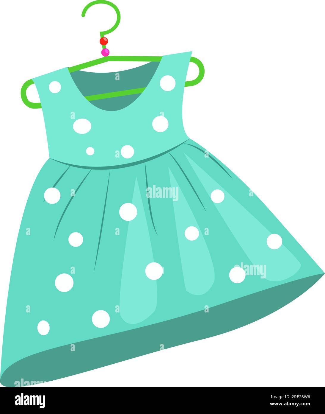 Green polka dot dress illustration Stock Vector Image & Art - Alamy