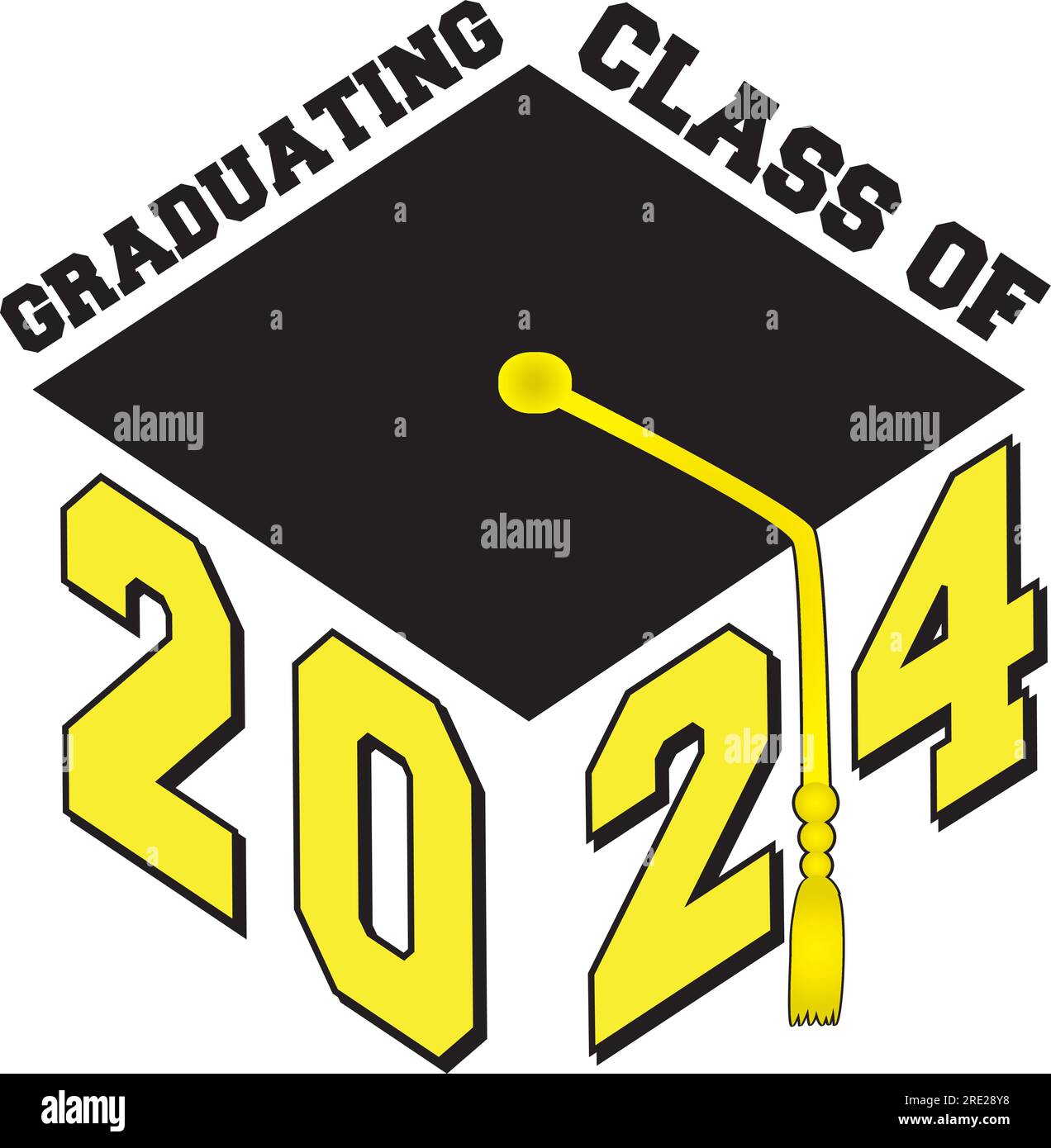 Graduating Class of 2024 Graduation Cap Graphic Stock Vector Image ...