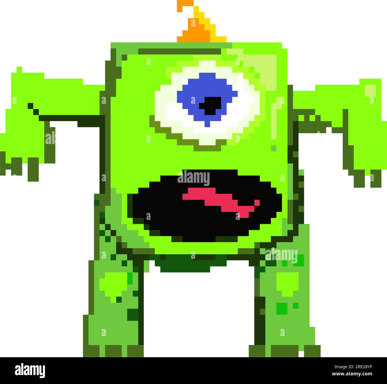 Scary big pixel monster Stock Vector Image & Art - Alamy