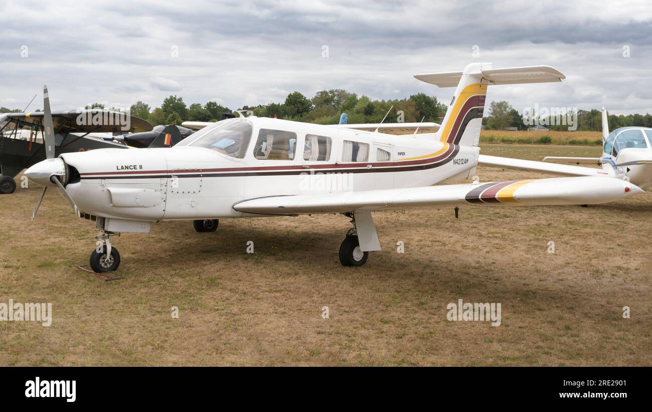 Hasselt. Limburg - Belgium 27-08-2022 Model of a white light aircraft ...