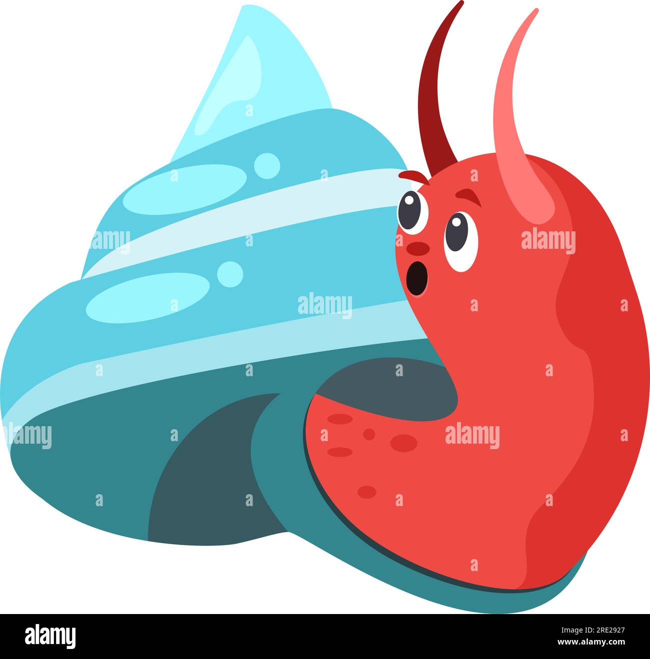 Cartoon snail with blue shell flat icon Stock Vector Image & Art - Alamy