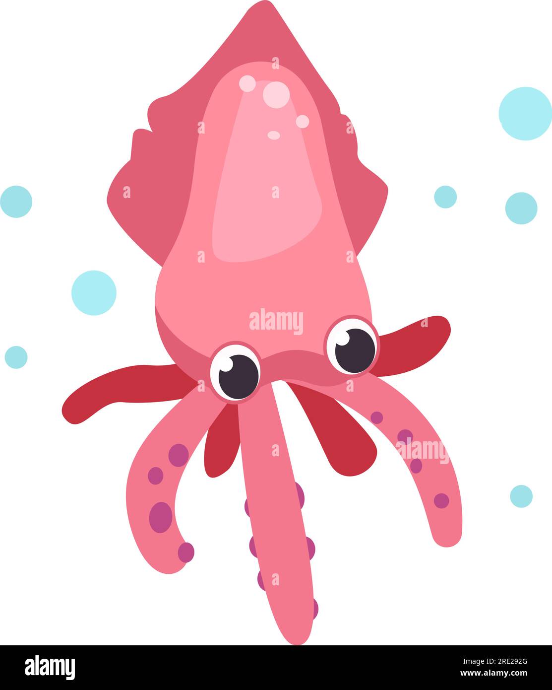 Cute pink squid flat icon Stock Vector Image & Art - Alamy