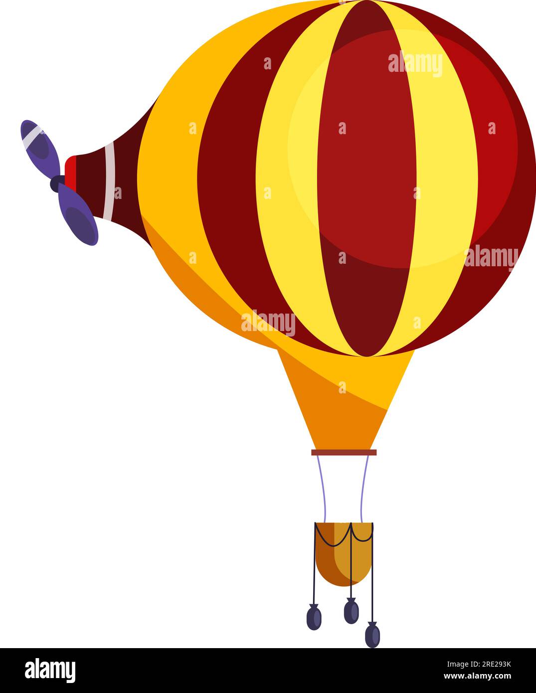 Hot air balloon with propeller isolated vector Stock Vector Image & Art ...