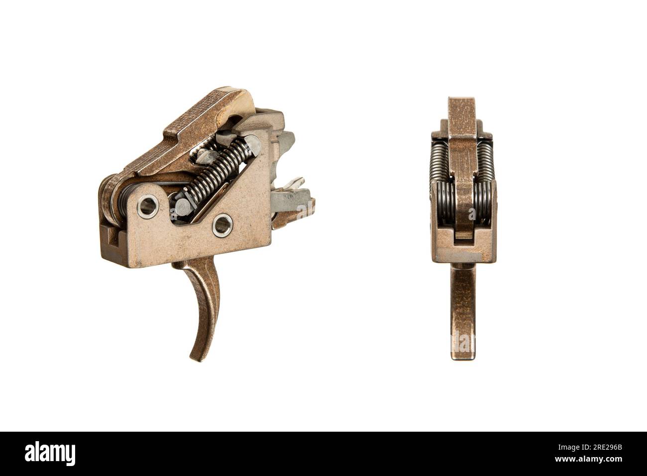 Shock trigger for gun isolate on white background. Gun trigger. Repair ...