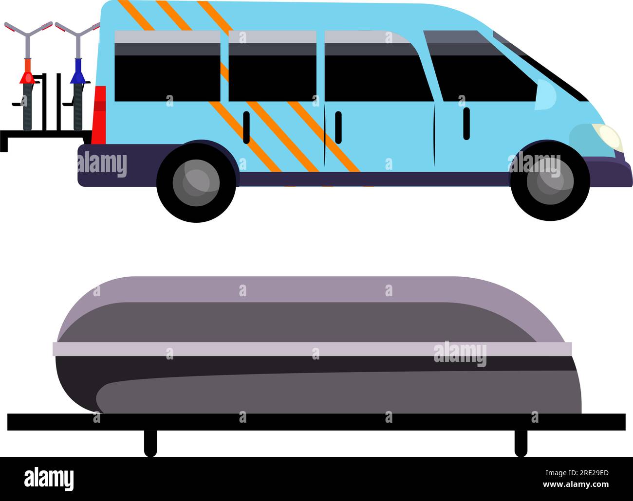 Blue minivan illustration Stock Vector Image & Art - Alamy