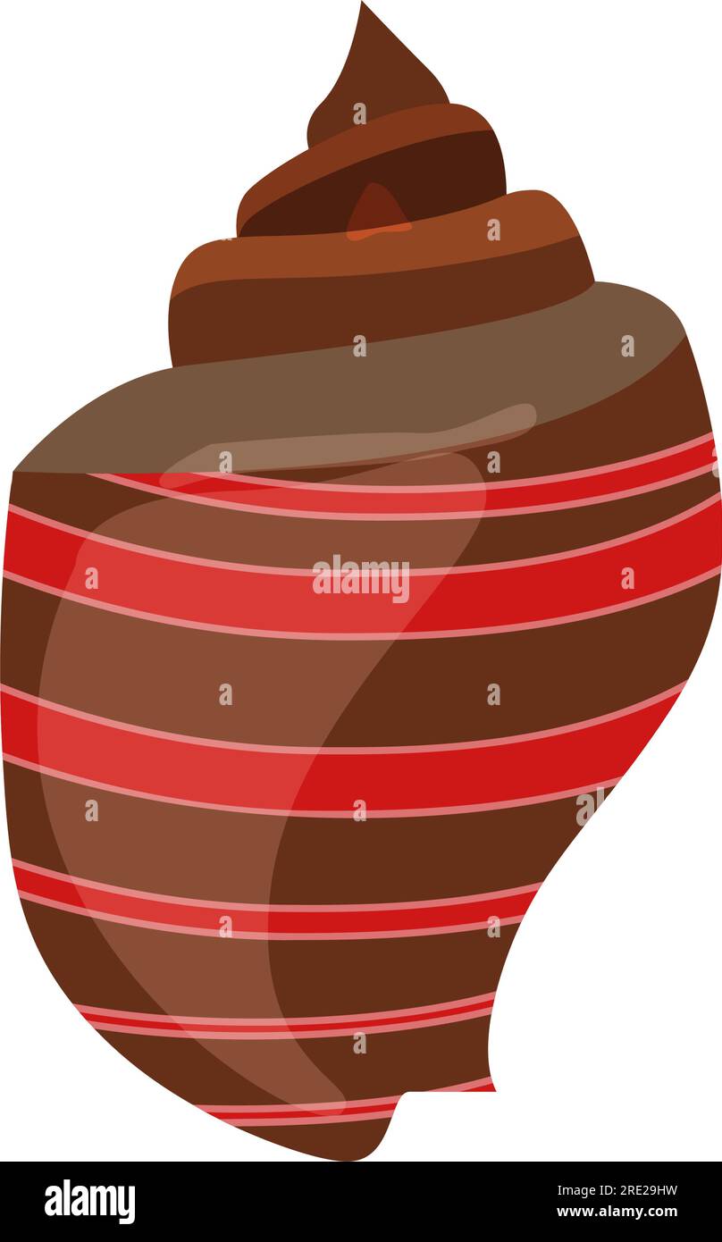 Brown and red sea shell illustration Stock Vector Image & Art - Alamy