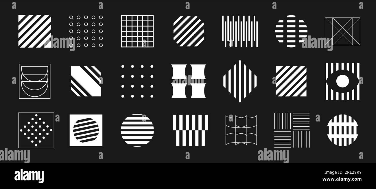 Retro Bauhaus abstract geometric shapes collection Stock Vector Image ...