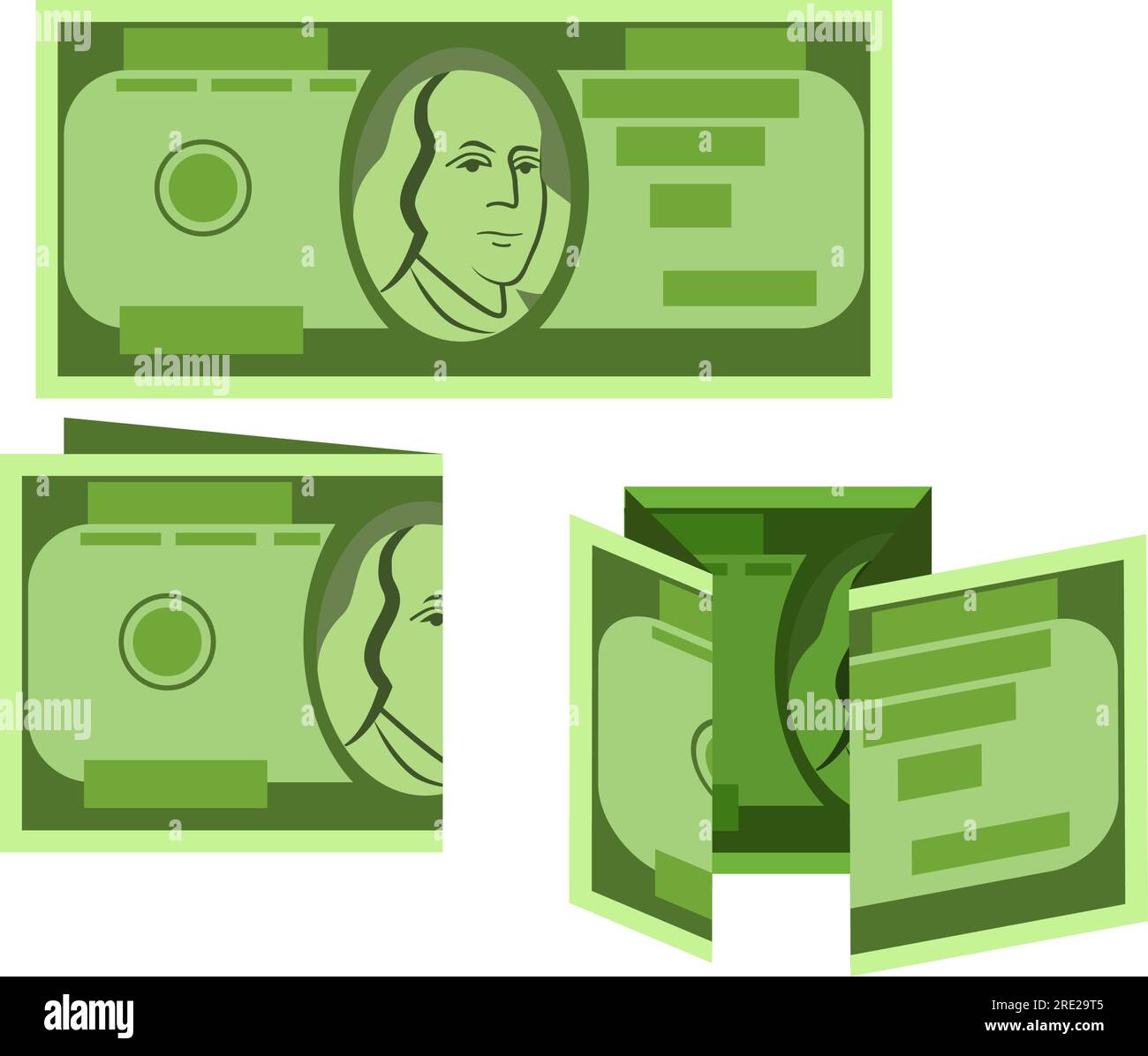 Example of folding banknotes vector Stock Vector Image & Art - Alamy