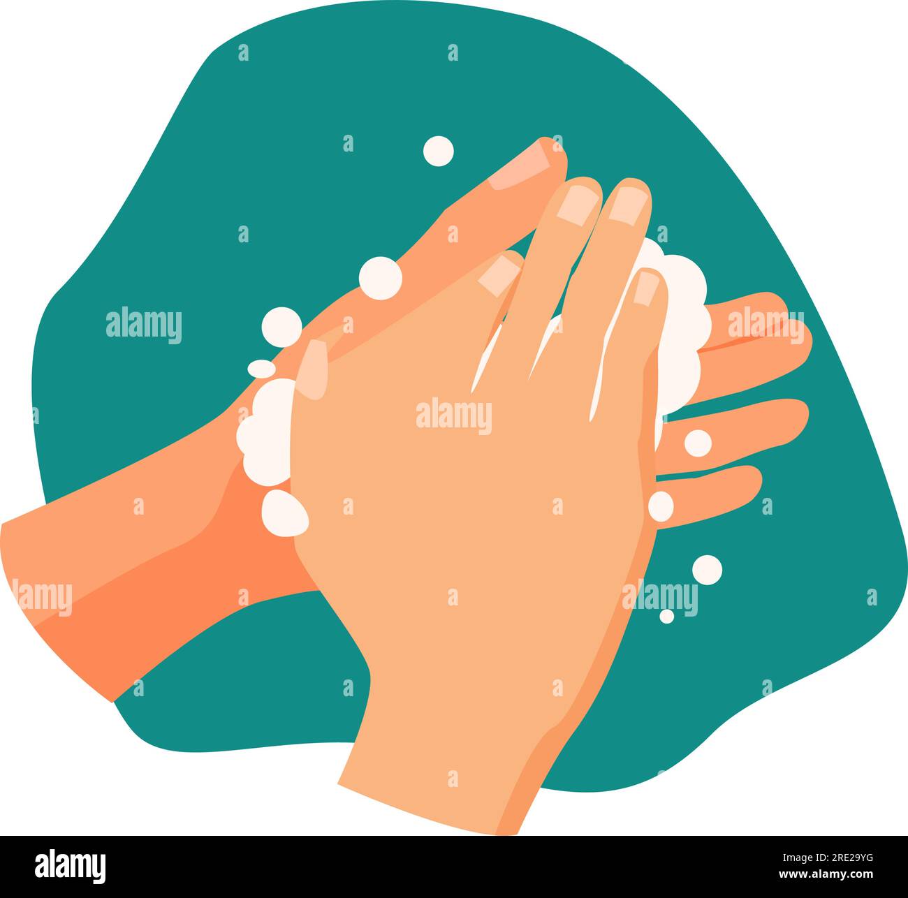 Hands with soap foam illustration Stock Vector Image & Art - Alamy