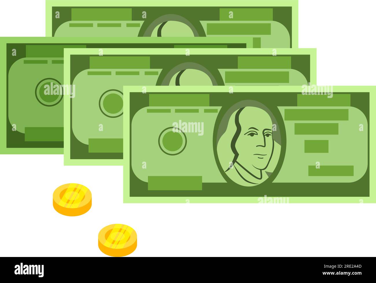 Money bills and coins vector Stock Vector Image & Art - Alamy