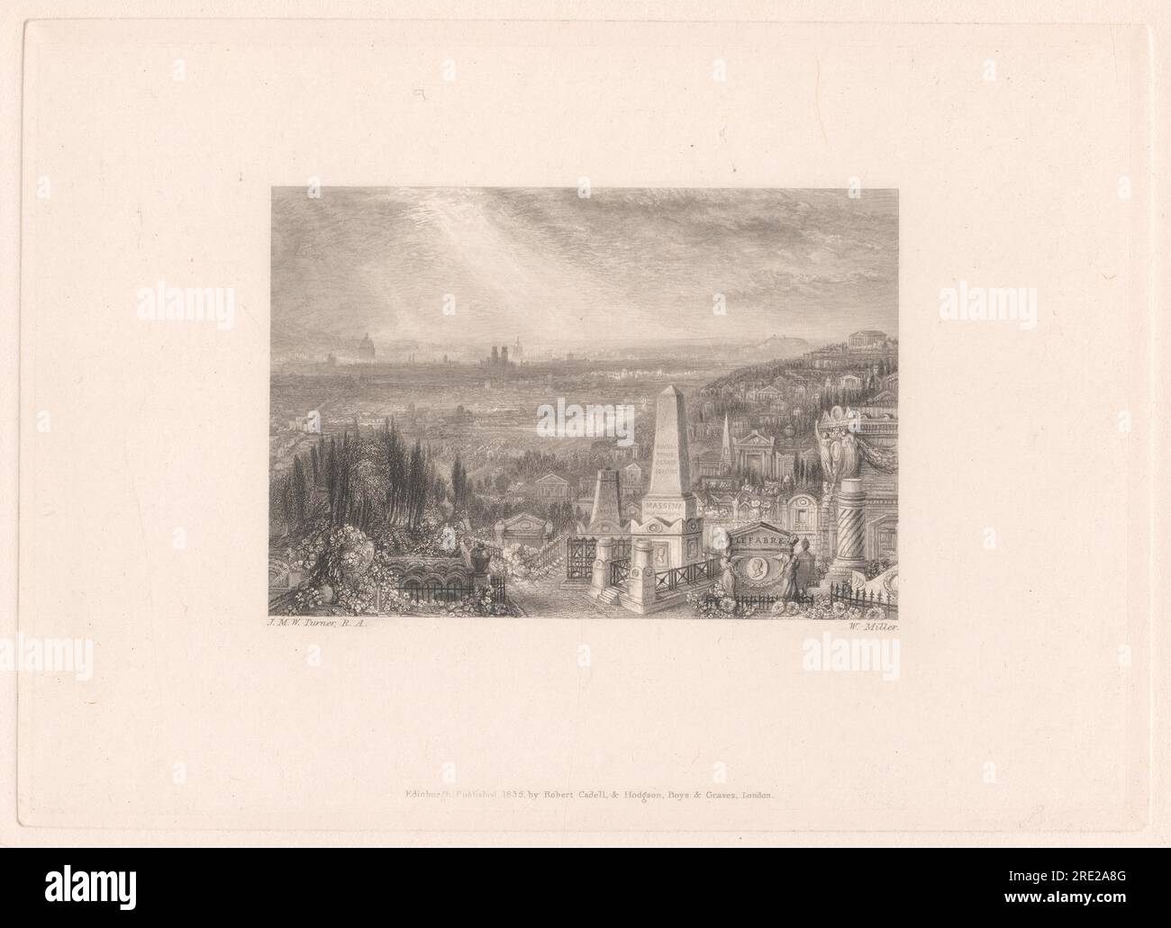 Paris from Pere-la-Chaise 1835 by William Miller Stock Photo - Alamy