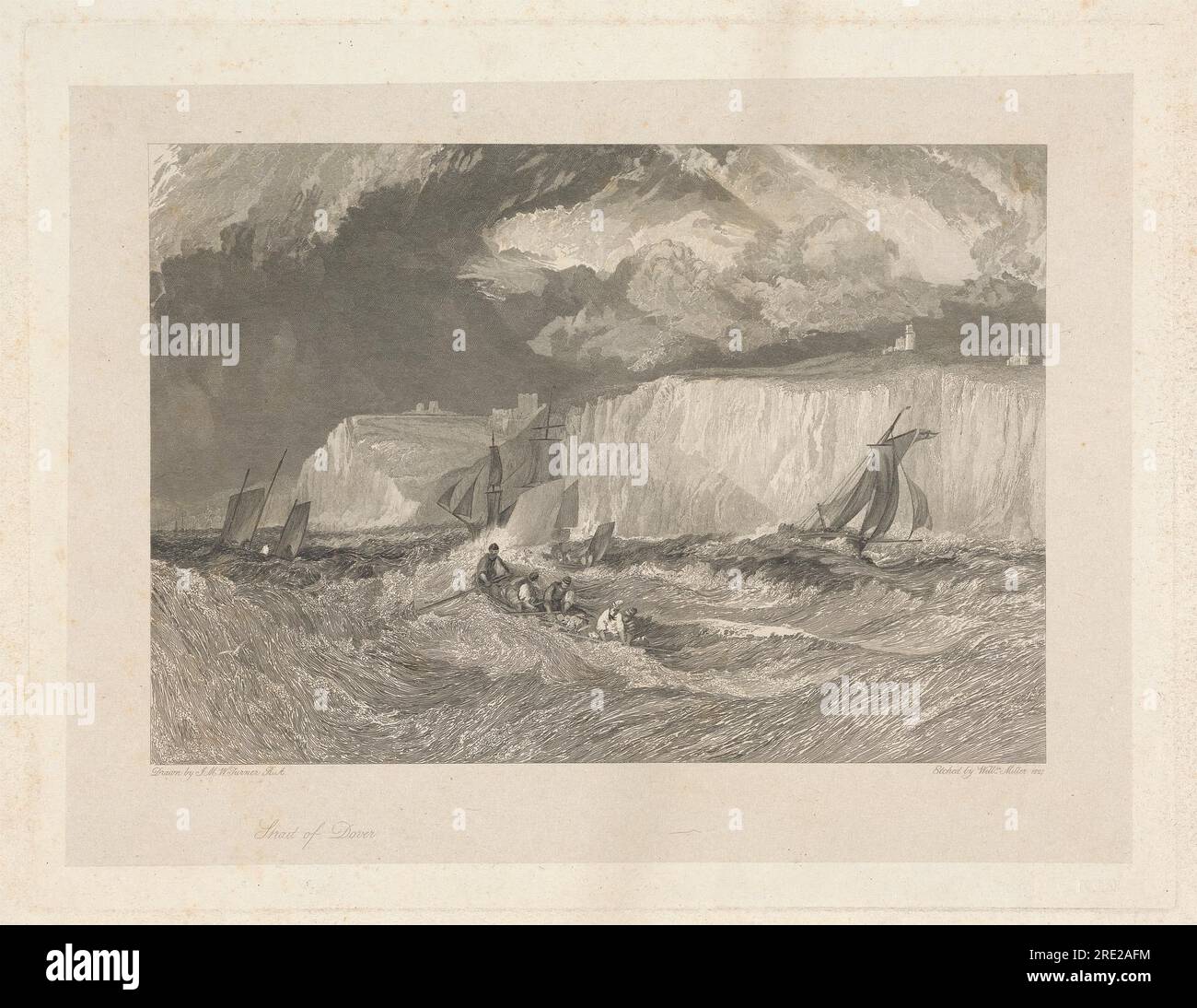 Straits of Dover between 1827 and 1838 by William Miller Stock Photo ...