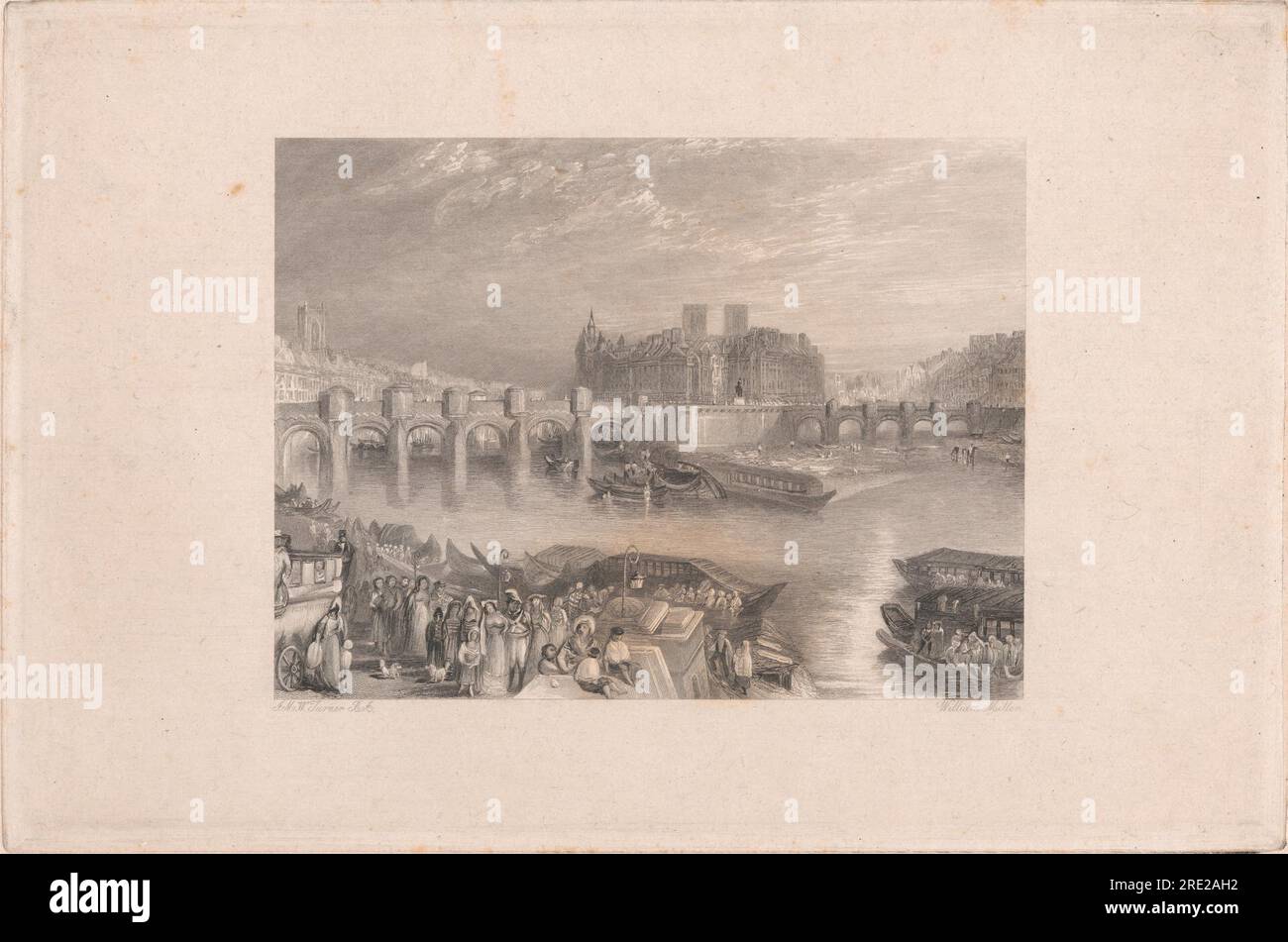 Pont-Neuf, Paris 1835 by William Miller Stock Photo - Alamy
