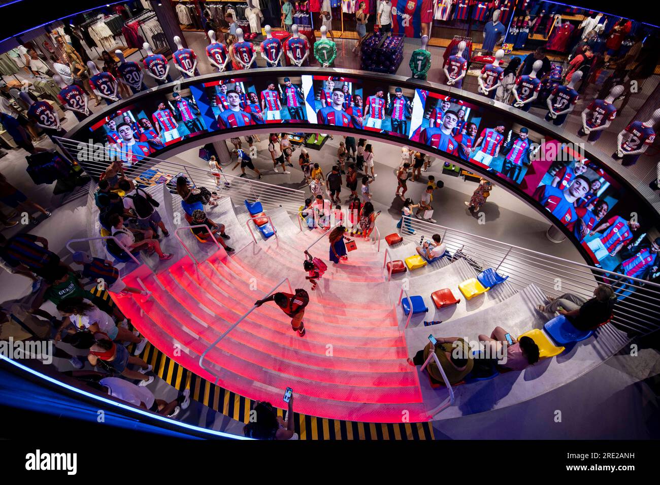 Barcelona, Spain - 22nd July 2023: Inside view of the FC Barcelona shop ...