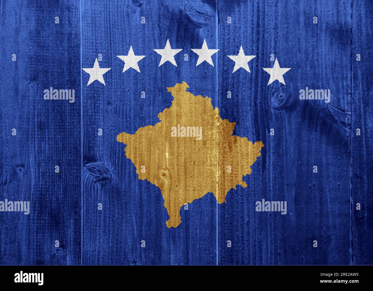 Flag of Republic of Kosovo on a textured background. Concept collage ...