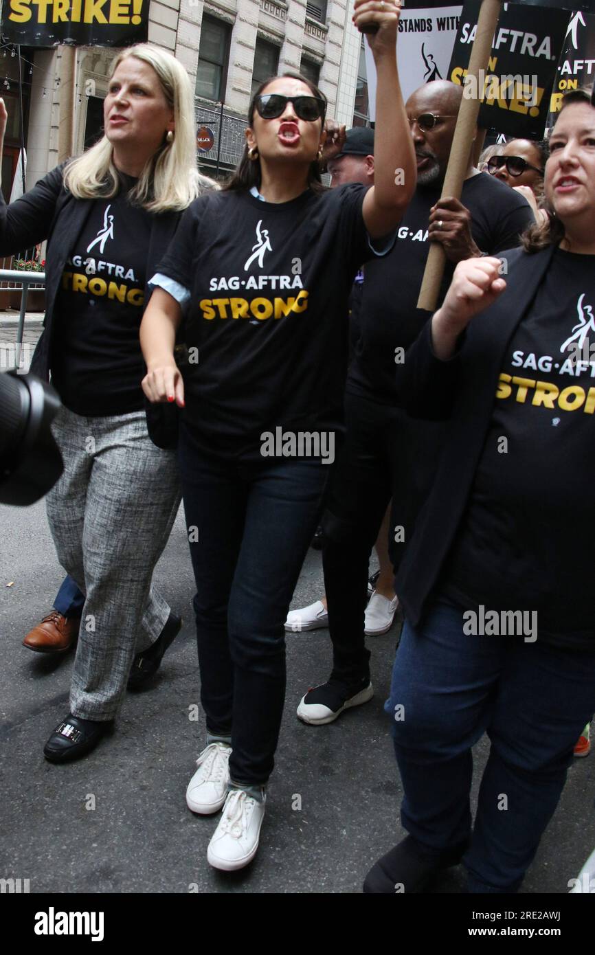 New York, NY, USA. 24th July, 2023. Alexandria Ocasio-Cortez seen at ...