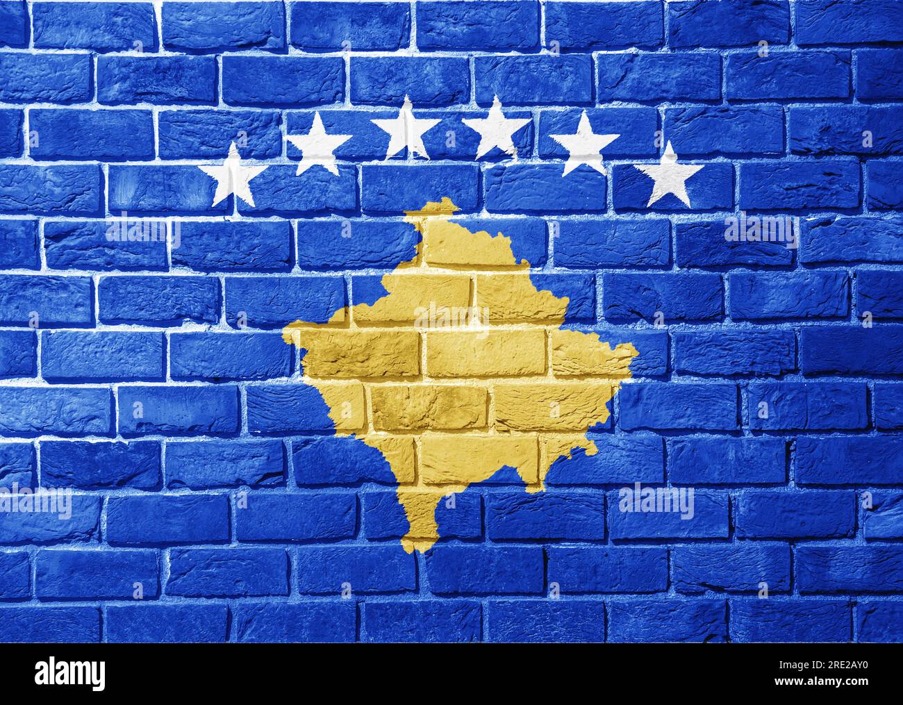 Flag of Republic of Kosovo on a textured background. Concept collage ...
