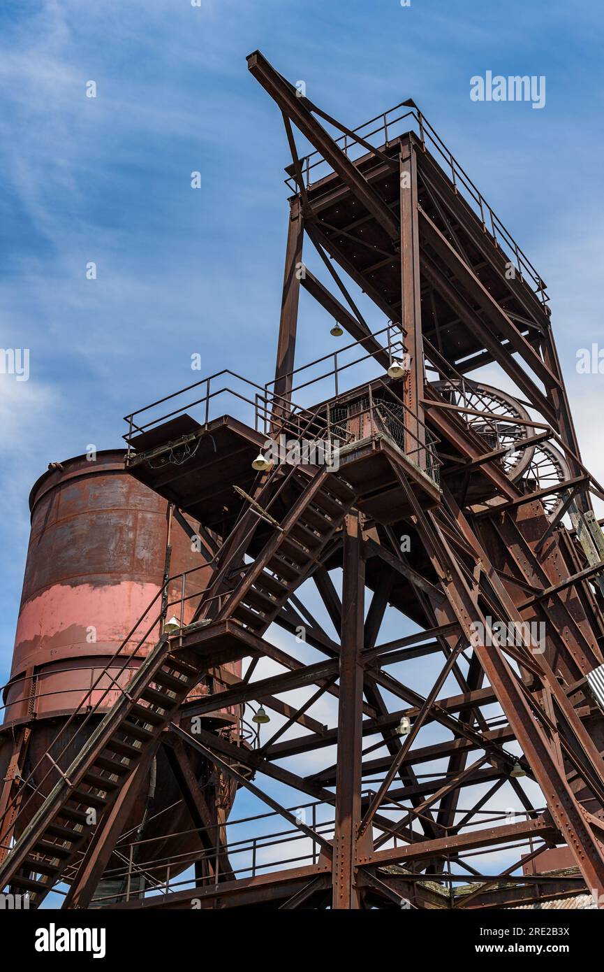 Pioneer Mine Tower Ely Minnesota - historic mining equipment Stock ...