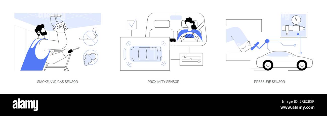 Sensor applications abstract concept vector illustrations Stock Vector ...