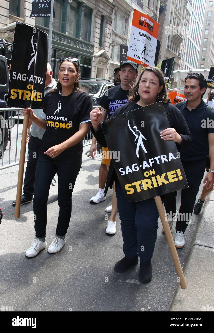 New York, NY, USA. 24th July, 2023. Alexandria Ocasio-Cortez seen at ...