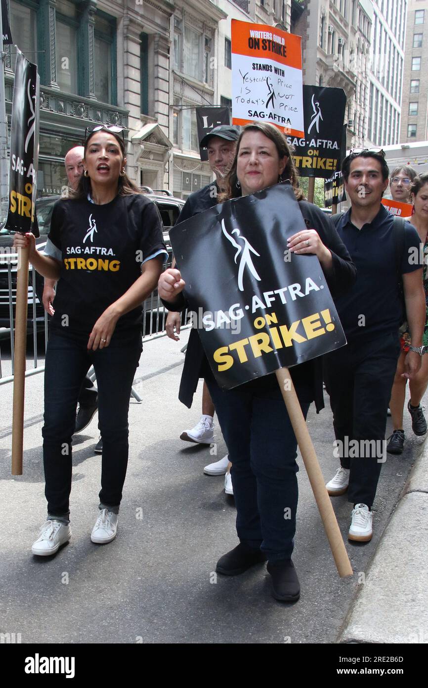 New York, NY, USA. 24th July, 2023. Alexandria Ocasio-Cortez seen at ...