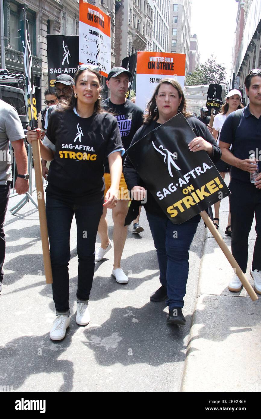 New York, NY, USA. 24th July, 2023. Alexandria Ocasio-Cortez seen at ...