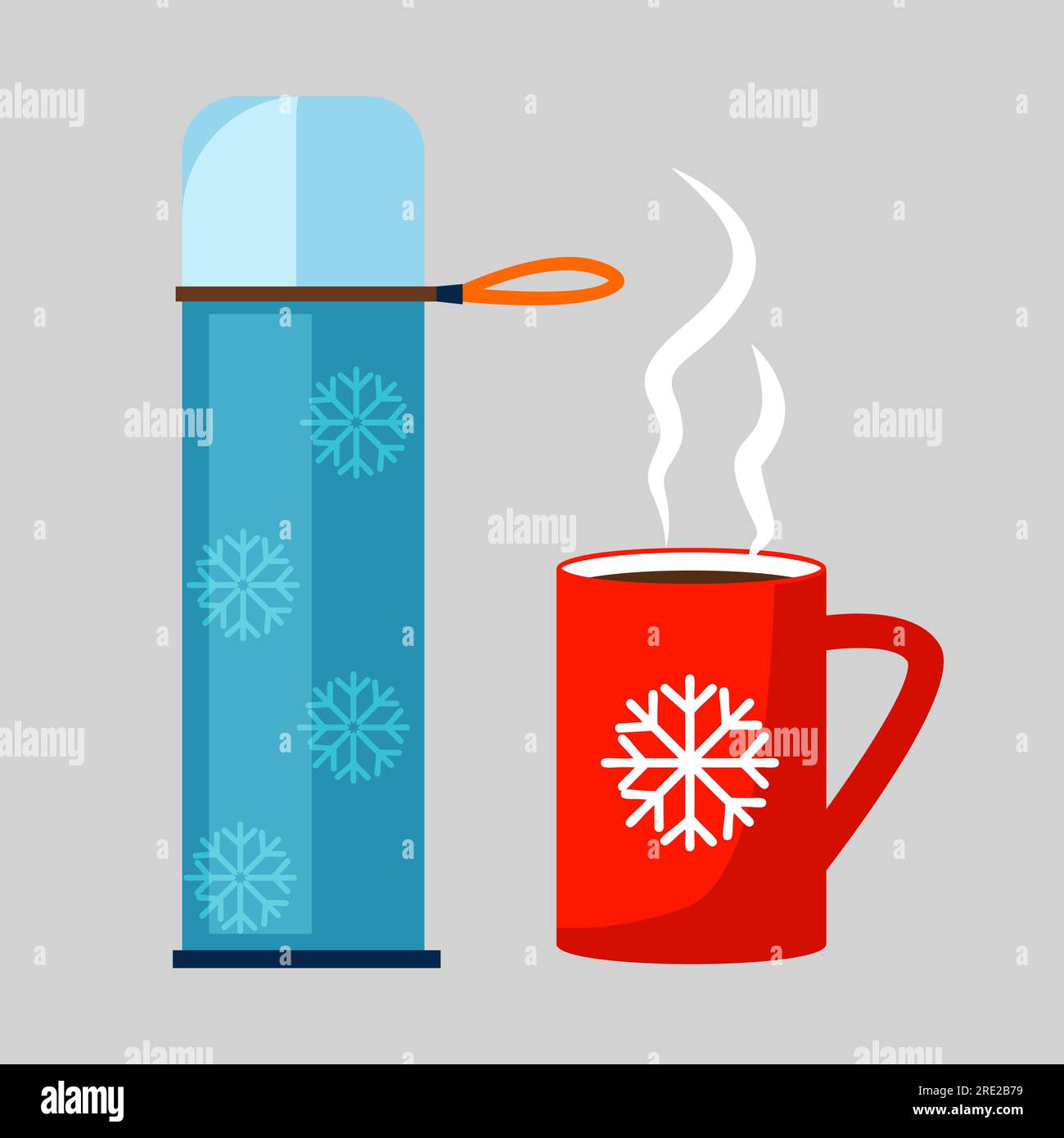 Thermos winter tea coffee Stock Vector Images - Alamy