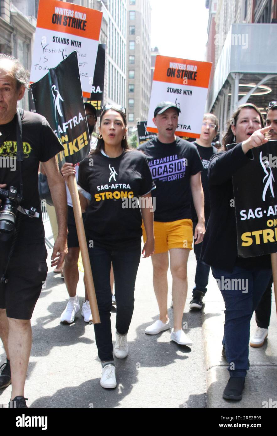 New York, NY, USA. 24th July, 2023. Alexandria Ocasio-Cortez seen at ...