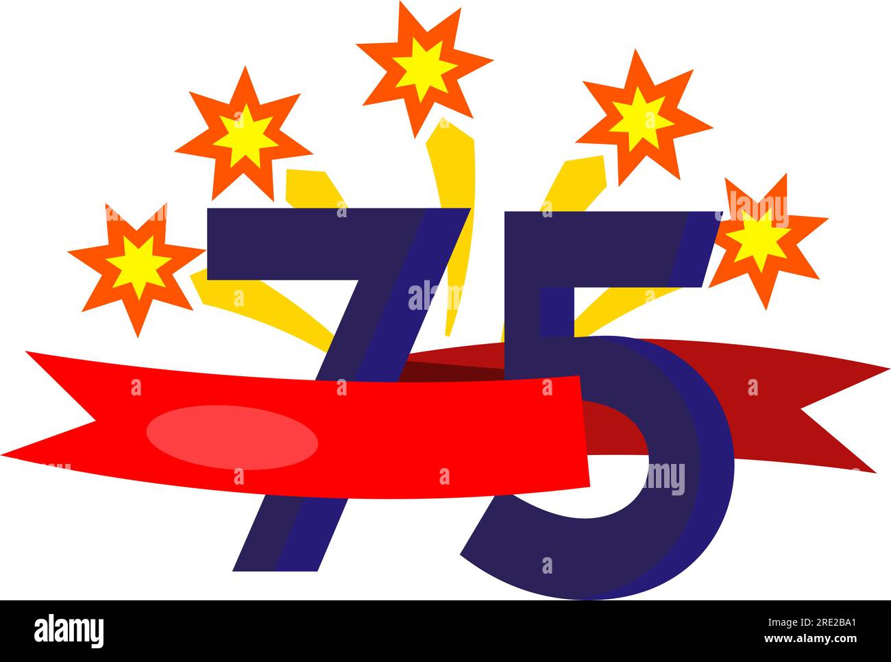 Seventy five anniversary illustration Stock Vector Image & Art - Alamy