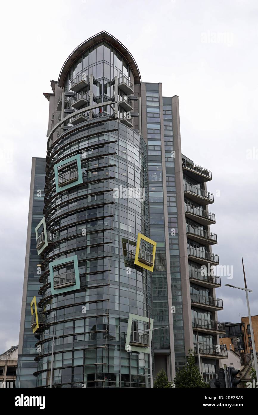 The Boat residential building at Queens Square in Belfast Stock Photo ...