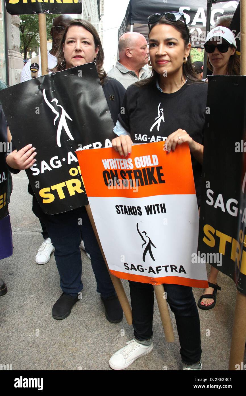 New York, NY, USA. 24th July, 2023. Alexandria Ocasio-Cortez seen at ...